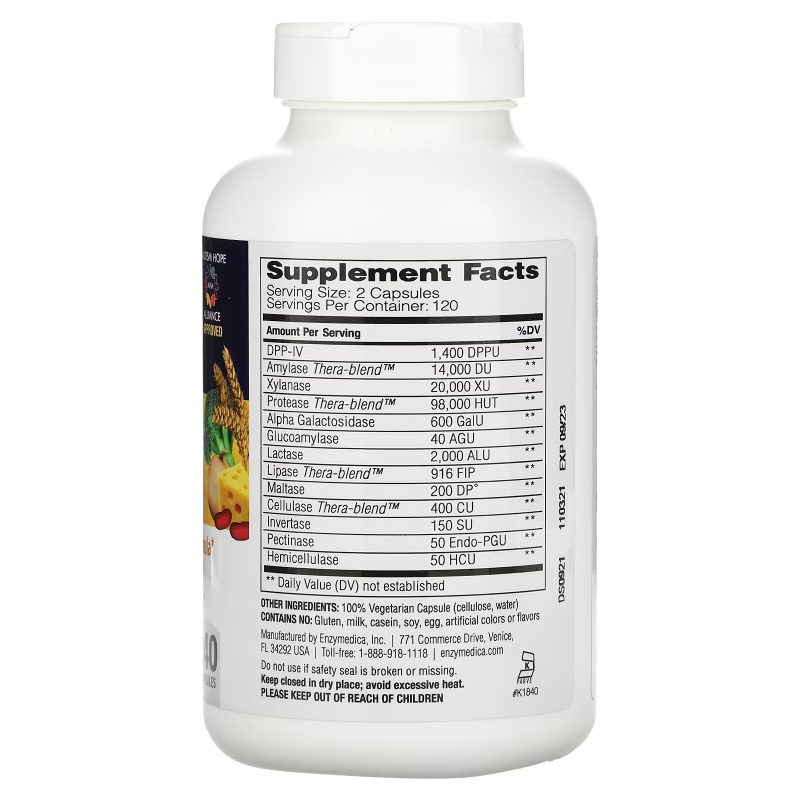 Enzymedica, Digest Spectrum, Complete Food Intolerance Formula, 240 ...